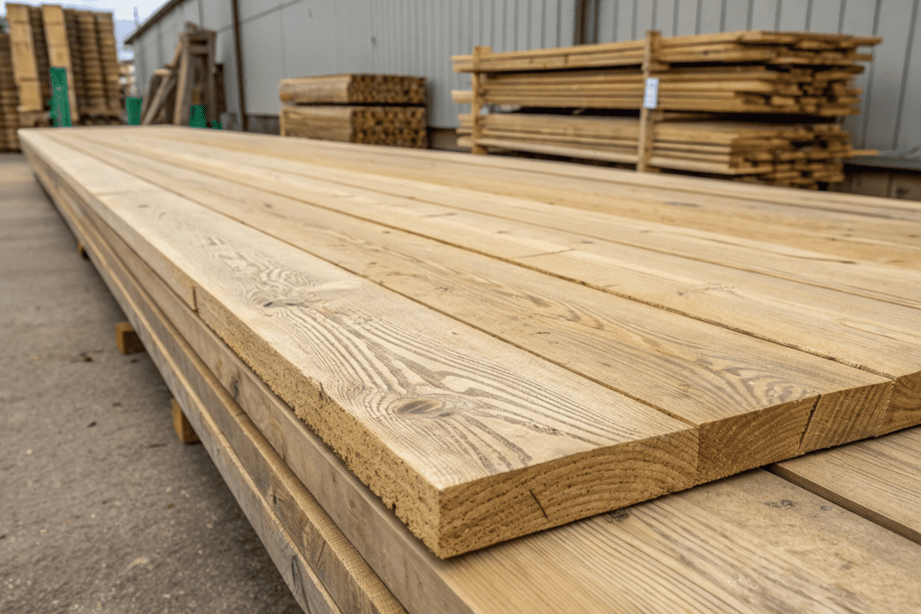 What does pressure treated lumber look like?